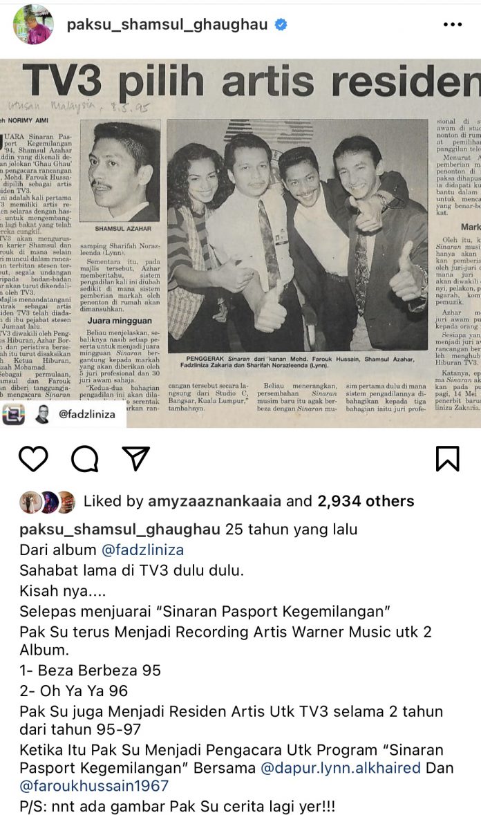 “Menjadi Residen Artis Untuk TV3,” - Selepas 25 Tahun, Shamsul Ghau ...