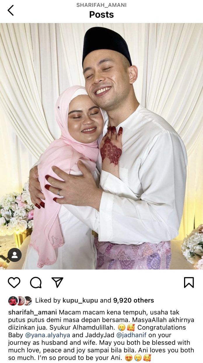 “Alhamdulillah Selesai Sudah Majlis Akad Nikah...,” - Sharifah Aryana Sah Bergelar Isteri